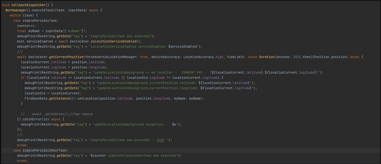 Geolocation not working in workManager when app run in the background · Issue #1065 · Baseflow ...