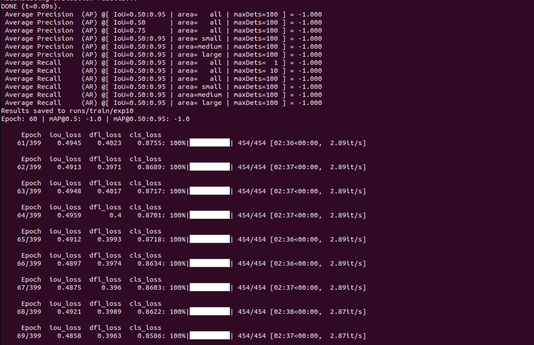 Training with custom data, mAP =-1? · Issue #555 · meituan/YOLOv6 · GitHub
