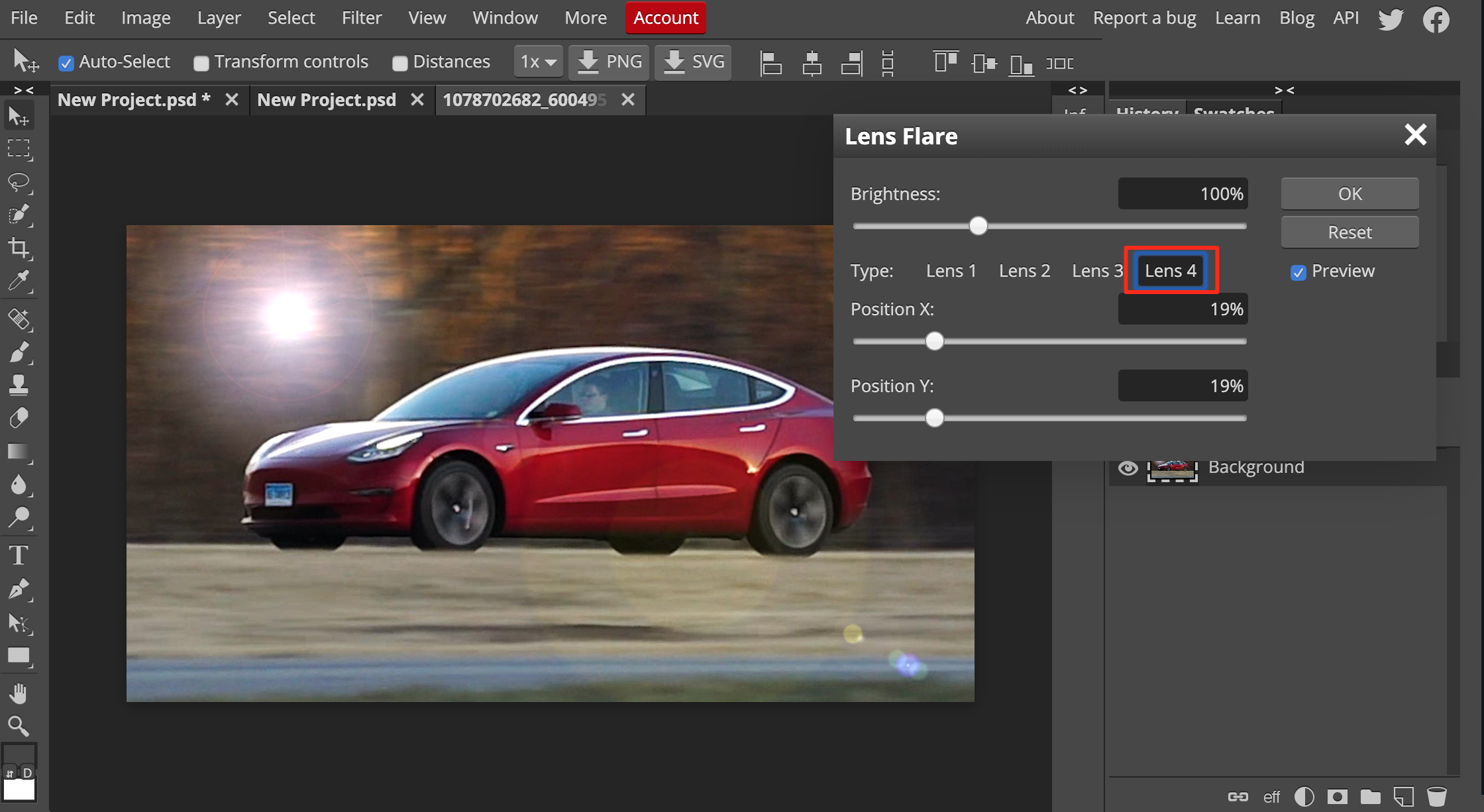 Lensflare filter · Issue #1109 · photopea/photopea · GitHub