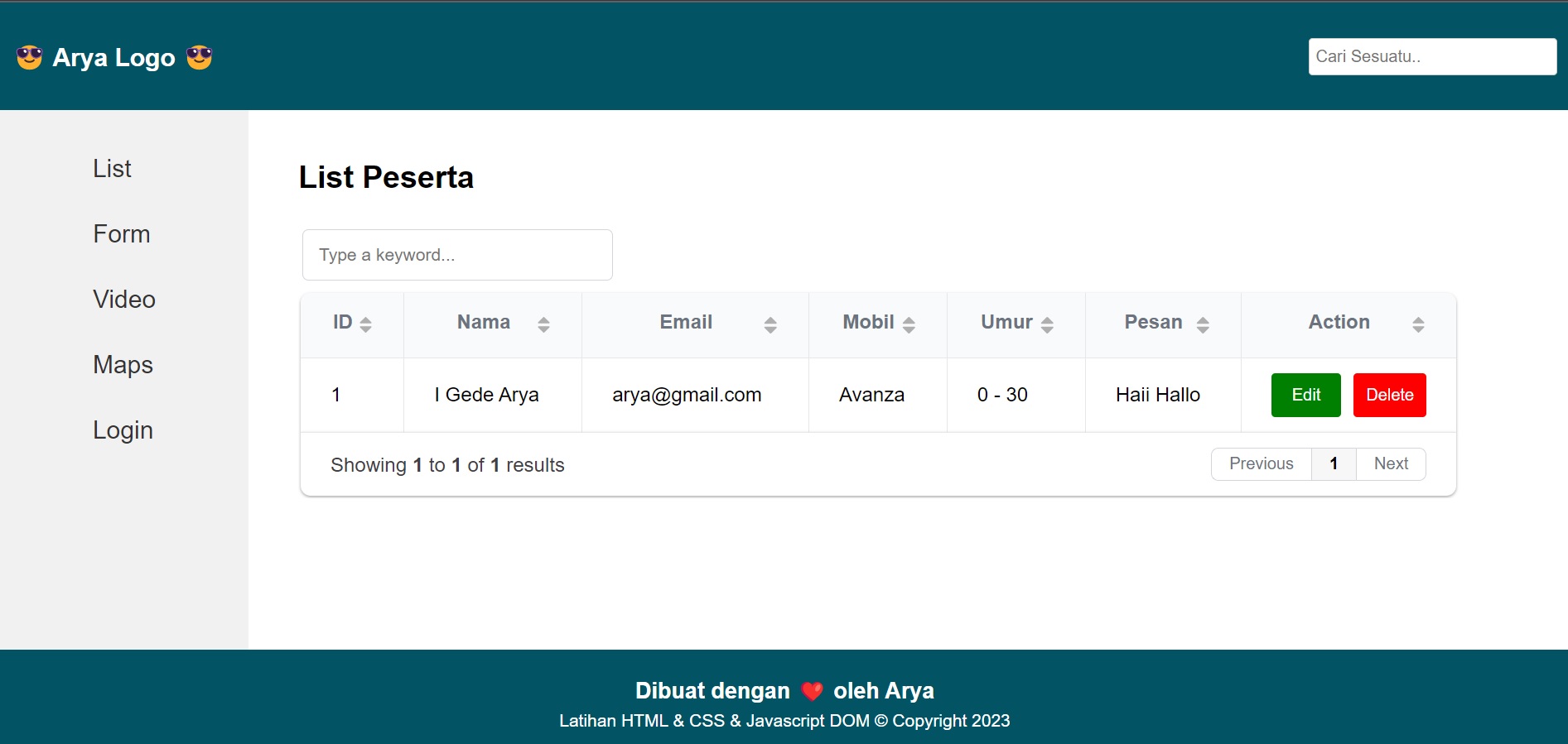 GitHub - Frontend-OneSide-BRI/tugas-dom-arya: CRUD User, Login/Logout, Pagination, Toastify ...