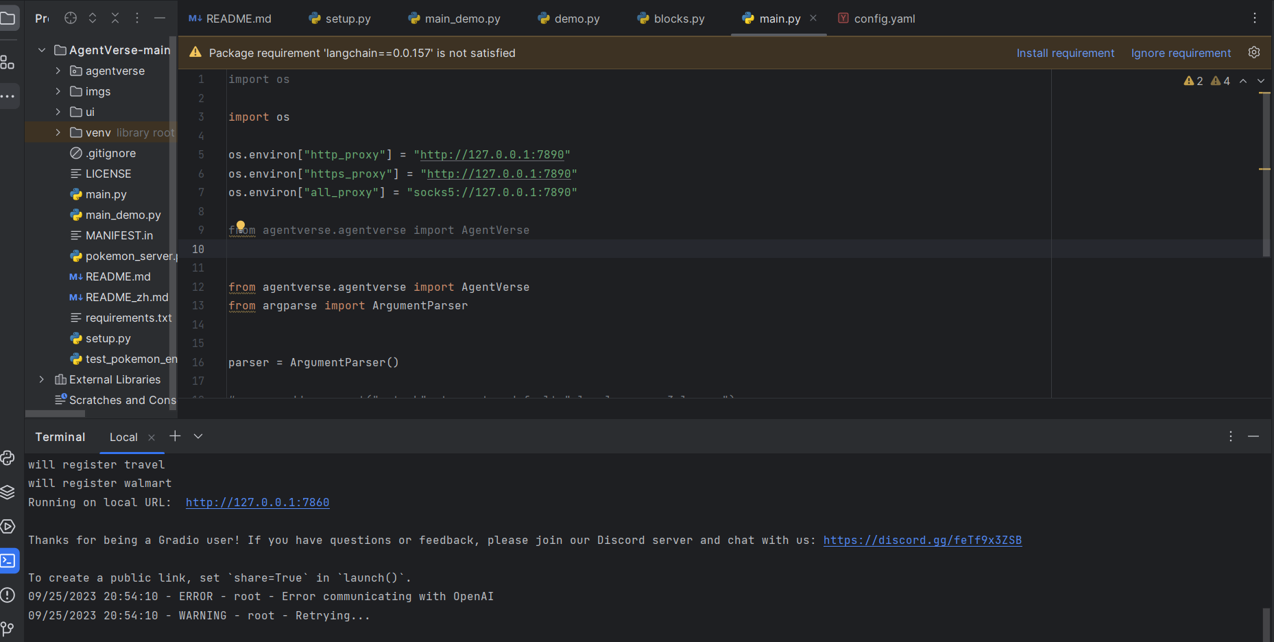 keep saying no connect · Issue #43 · OpenBMB/AgentVerse · GitHub