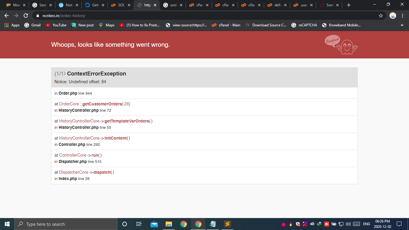 FO - error when opening order history and contact · Issue #16916 ...