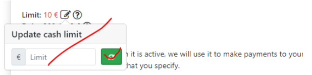 "Update cash limit" pop-up improvements · Issue #265 · self-xdsd/self-web · GitHub