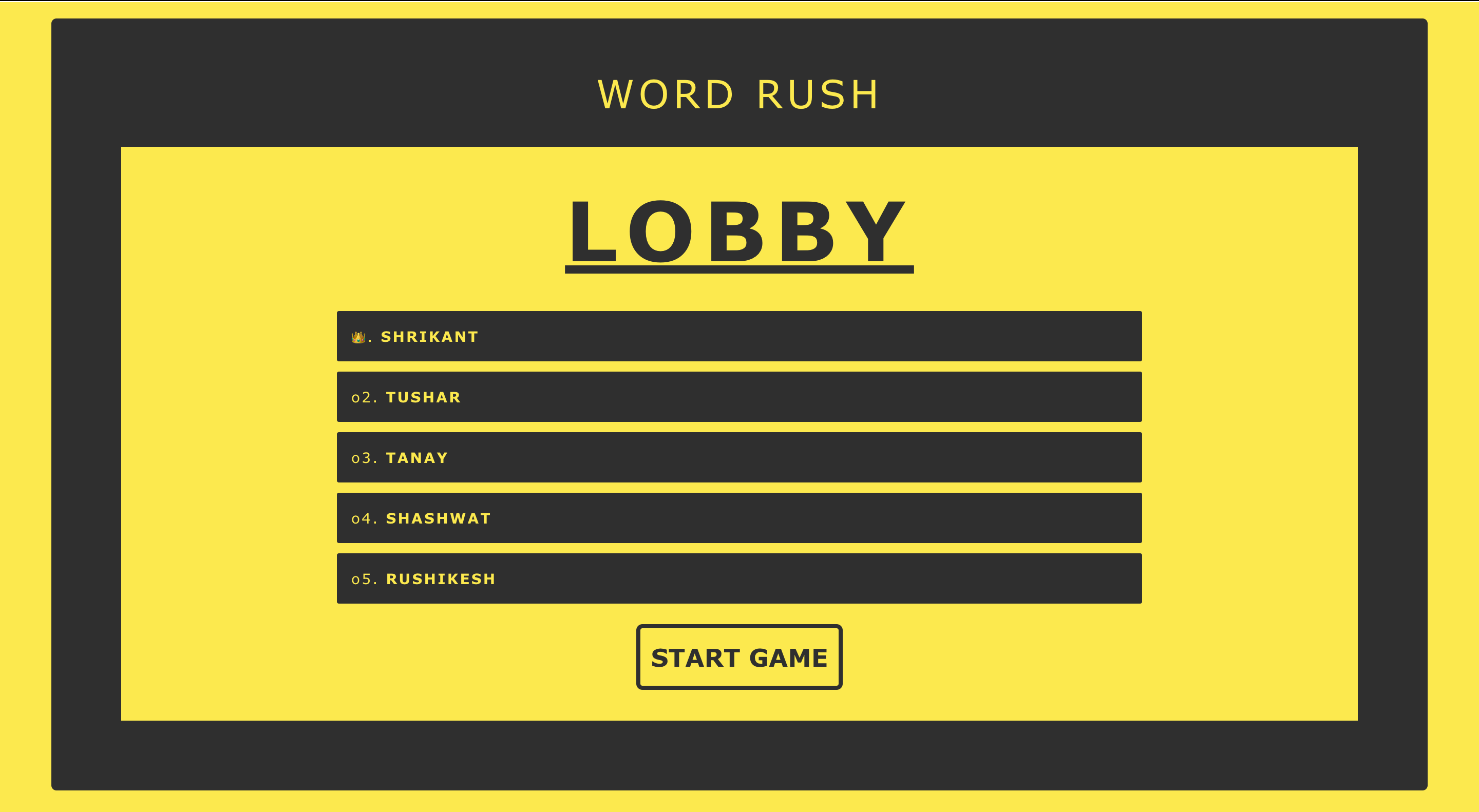 GitHub - shrikant2001/Word-Rush: A realtime multiplayer text-based game ...