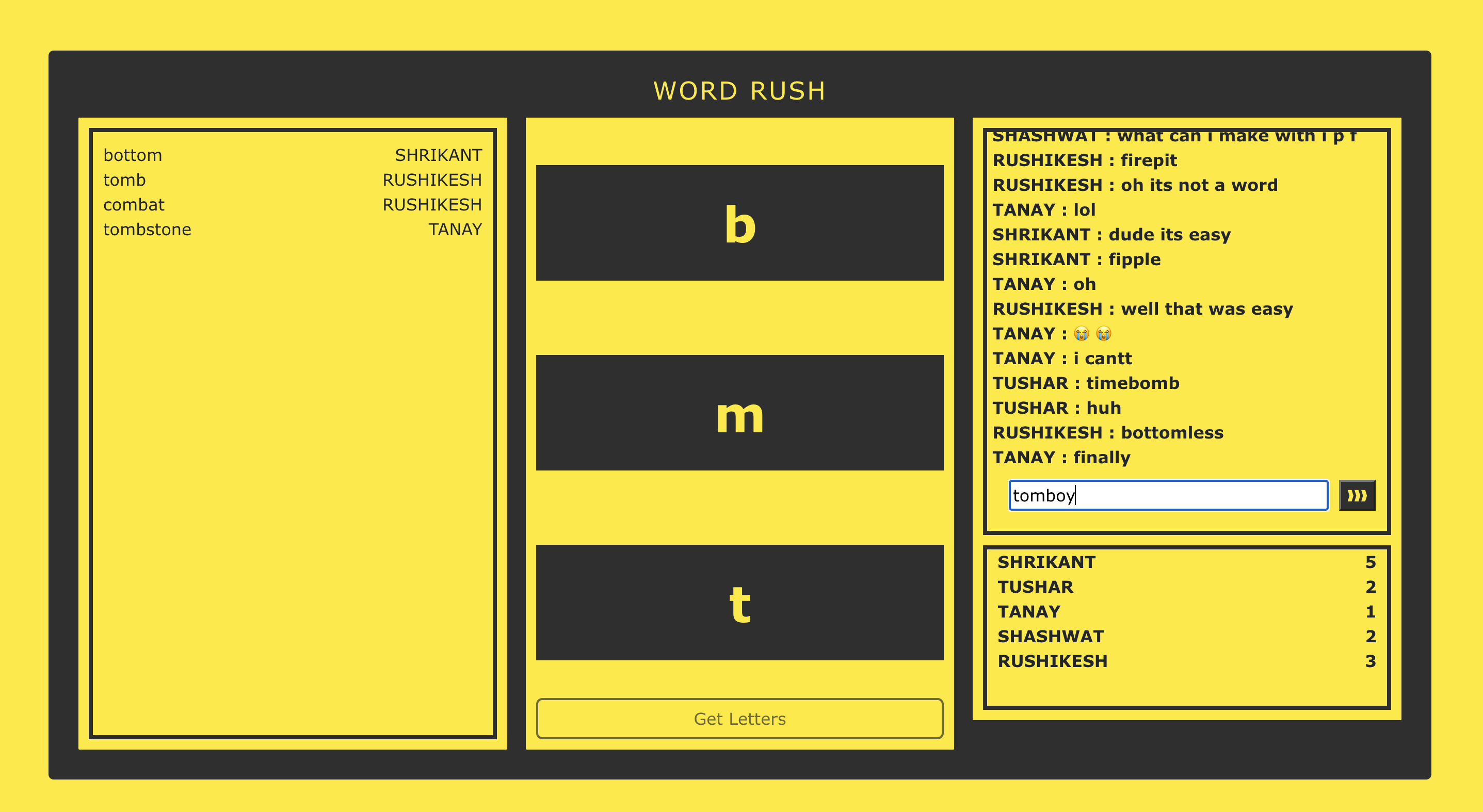 GitHub - shrikant2001/Word-Rush: A realtime multiplayer text-based game ...