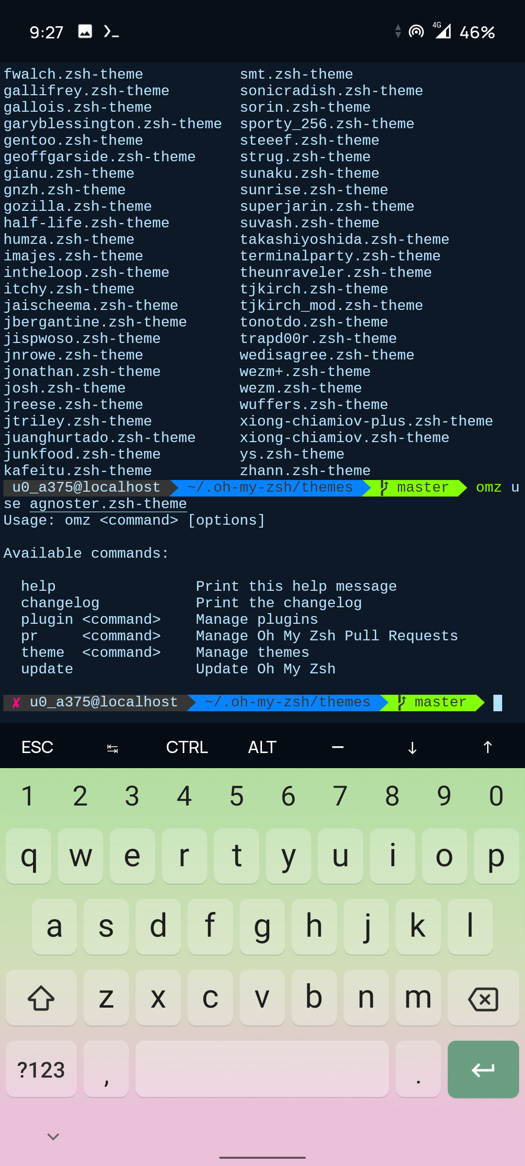 Change themes · Issue #34 · Cabbagec/termux-ohmyzsh · GitHub