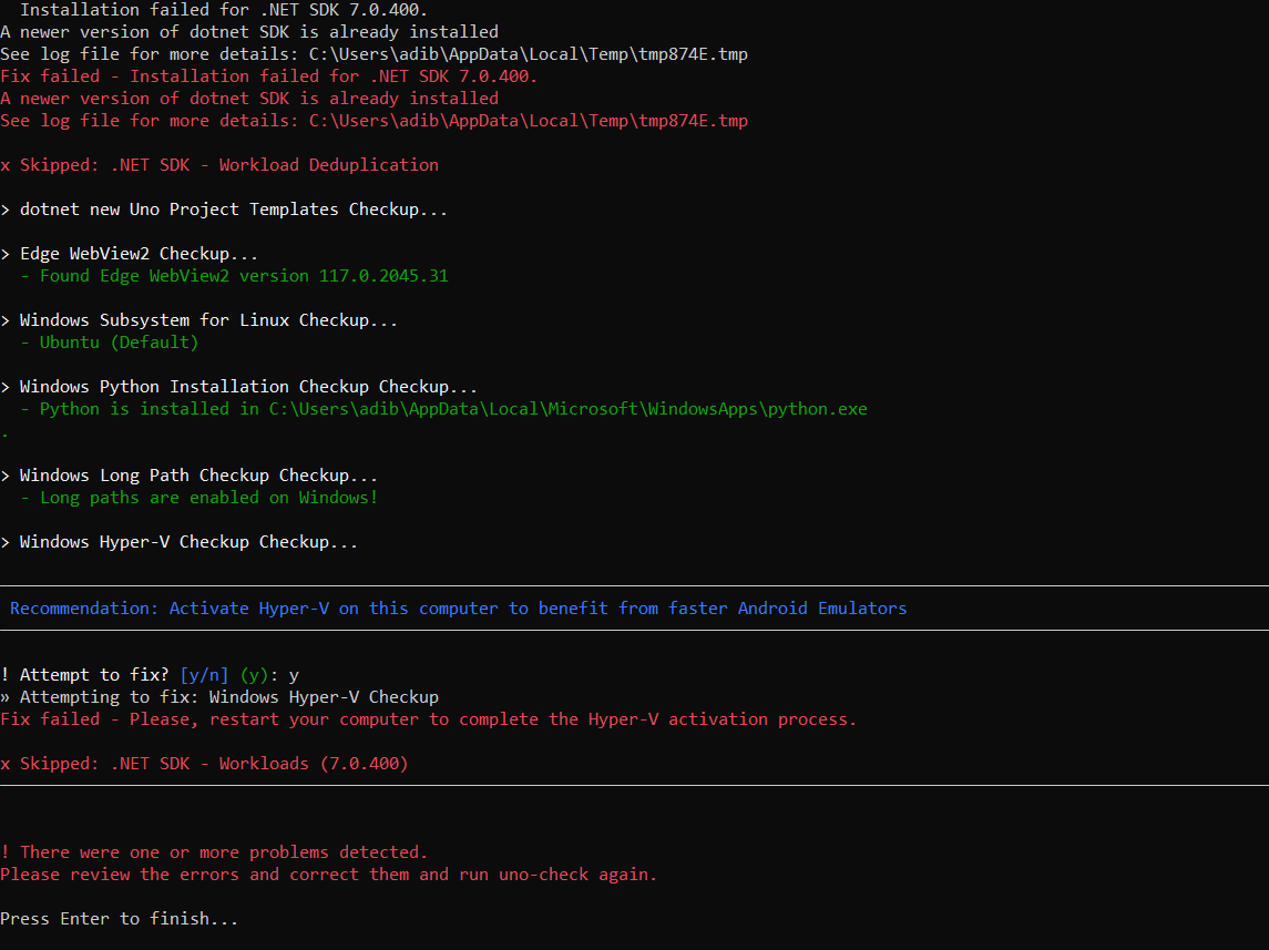 Uno-check run into multiple error · unoplatform uno · Discussion #13697 · GitHub