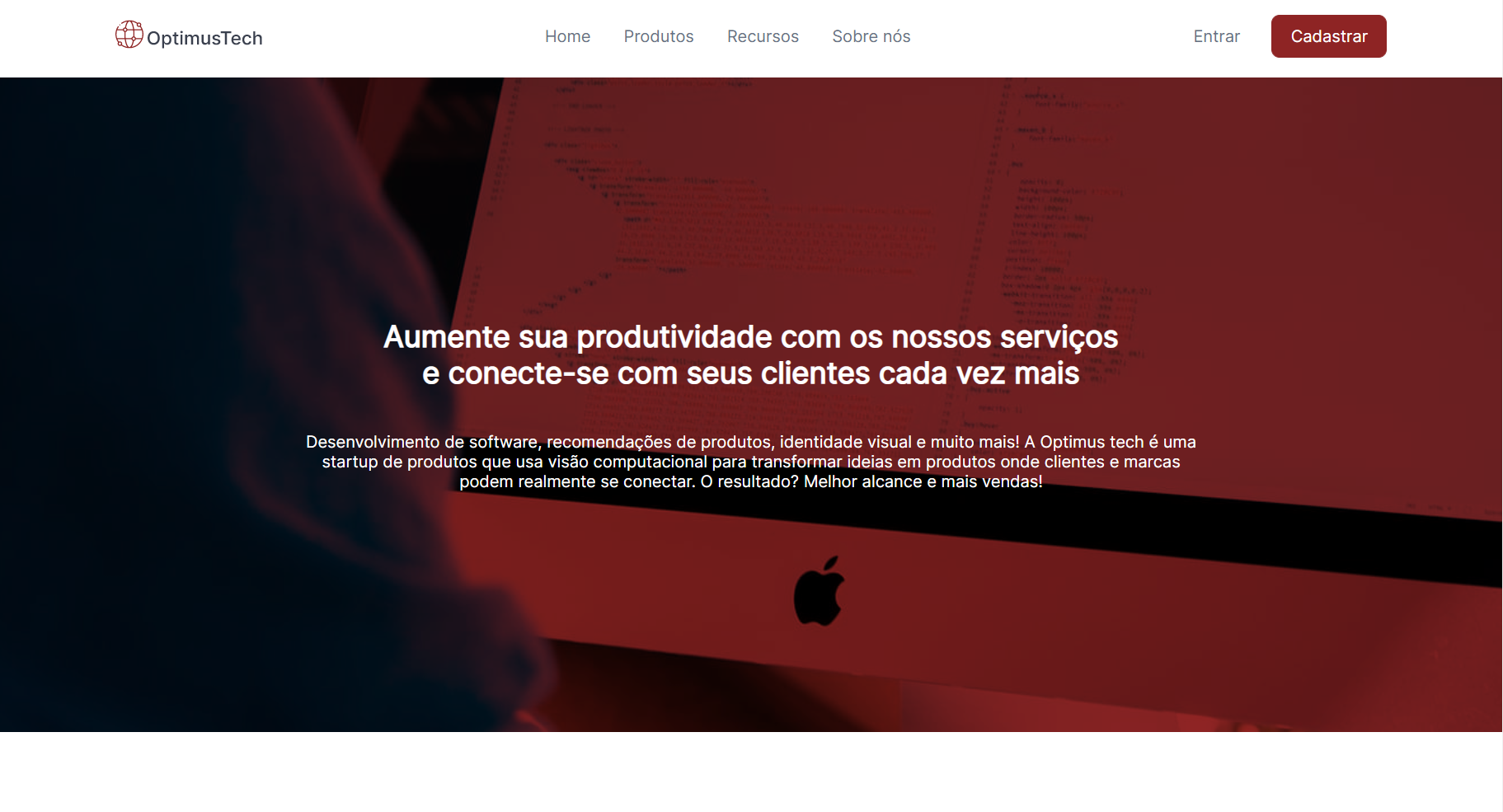 GitHub - CarolinaCedro/Optimus-Tech: Projeto criado como desafio do #7daysOfCode-Html-Css Alura