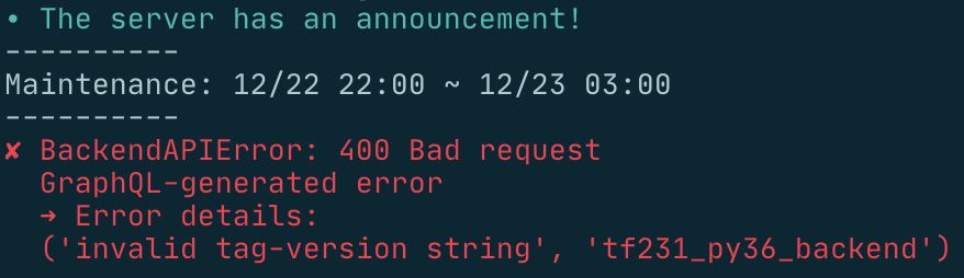 Invalid image tag completely blocks the new session creation due to the ...