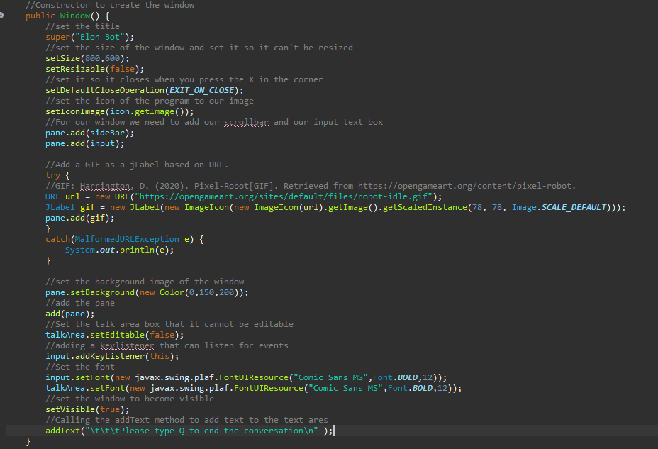 GitHub - COSC-310-Team1/ChatBot-Assignment-3
