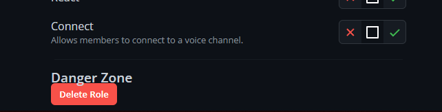 bug: 'Danger Zone' text overlapping 'Delete Role' button. · Issue #768 · revoltchat/revite · GitHub