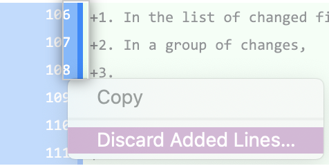 "Discard modified line..." option greyed out · Issue #11948 · desktop/desktop · GitHub