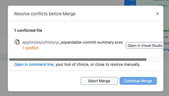 Conflicts Handler Wrapping regression. · Issue #17540 · desktop/desktop · GitHub