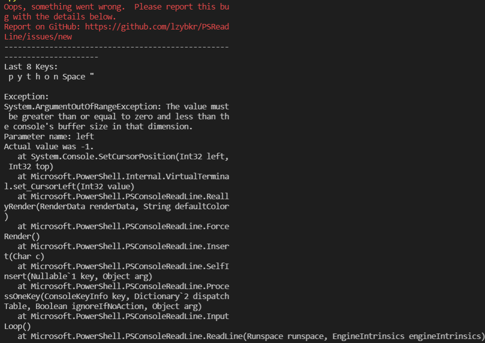 Powershell · Issue 2619 · Powershell Psreadline · Github