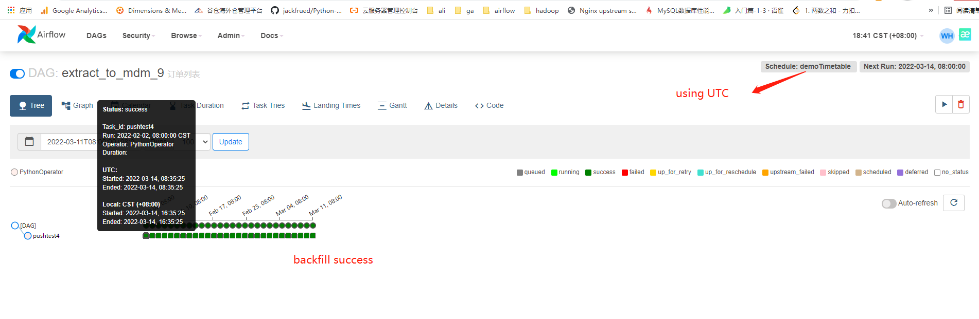 When try to change the tzinfo of Timetable example,Dag's catchup is True but no backfill · Issue ...