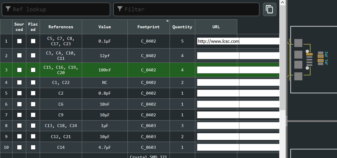(feature request) Input URL Field for source componants link(Mouser ...