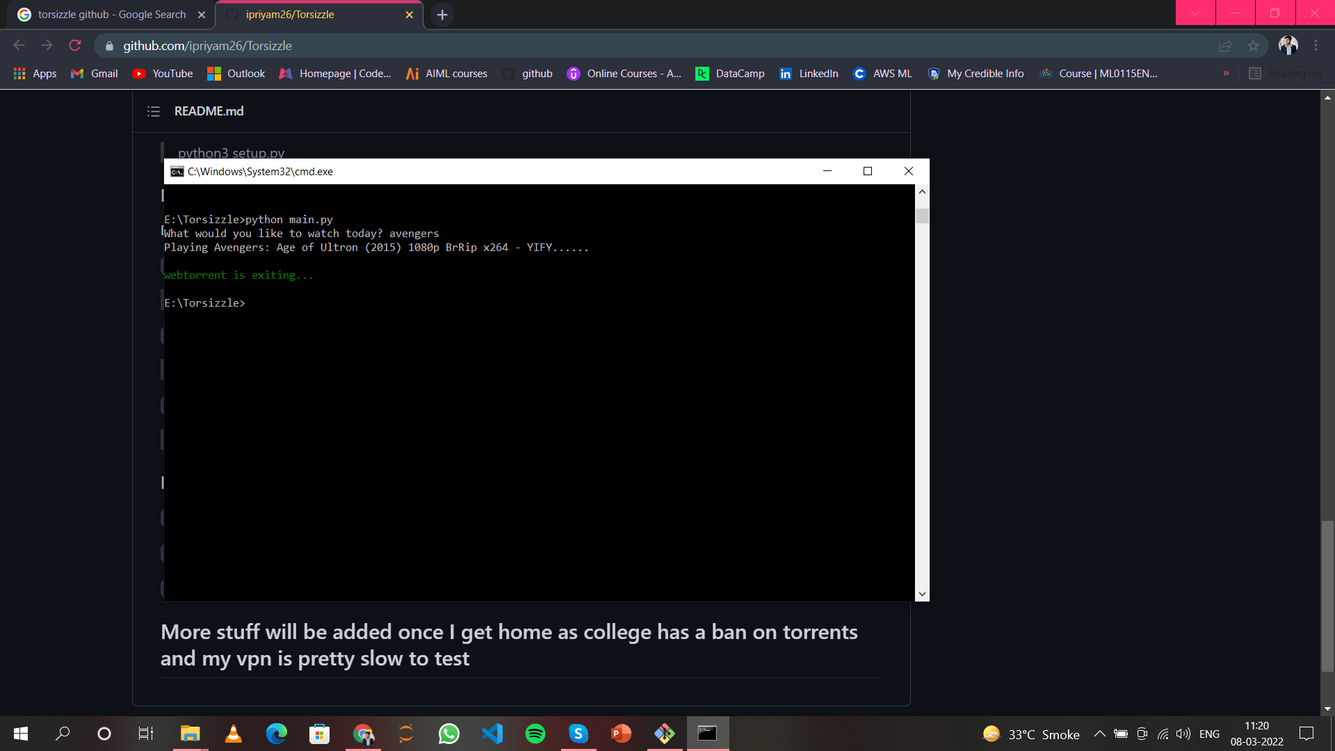 'webtorrent' is not recognized as an internal or external command, operable program or batch ...