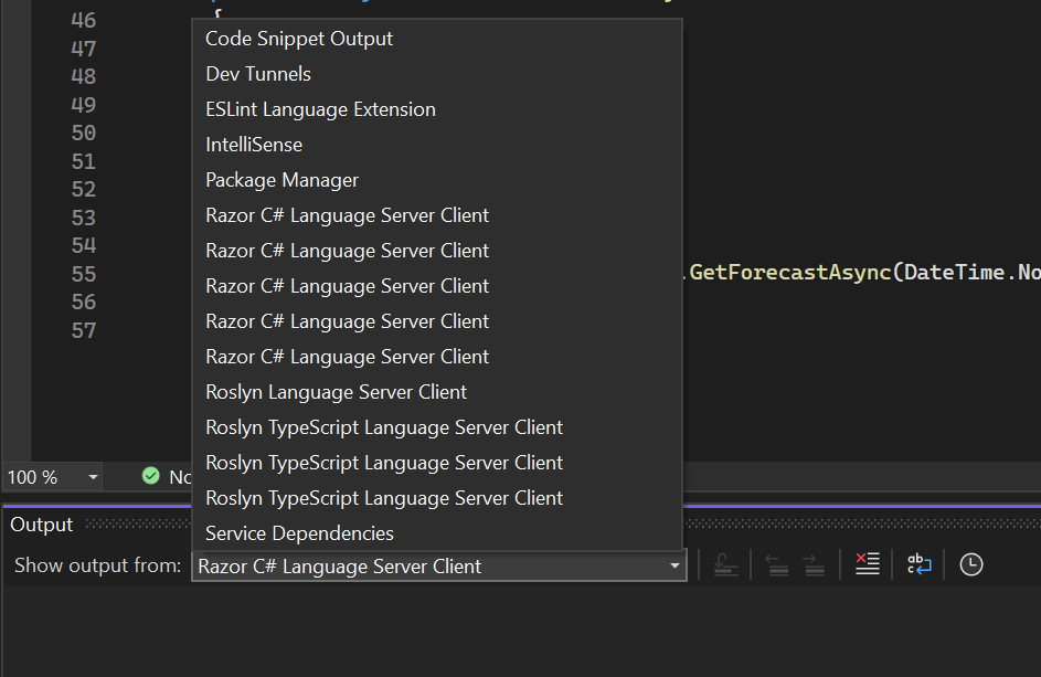 Don't create duplicate output window categories · Issue #67429 · dotnet/roslyn · GitHub