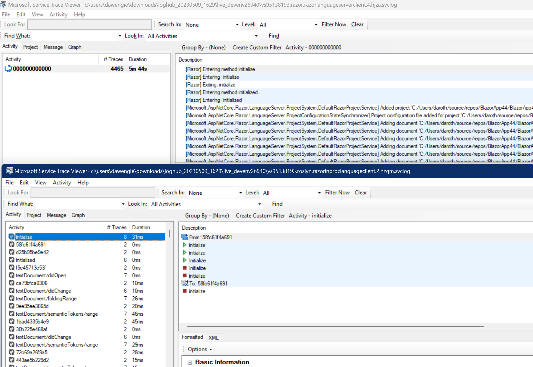 See if we can improve our LogHub logging · Issue #8704 · dotnet/razor · GitHub