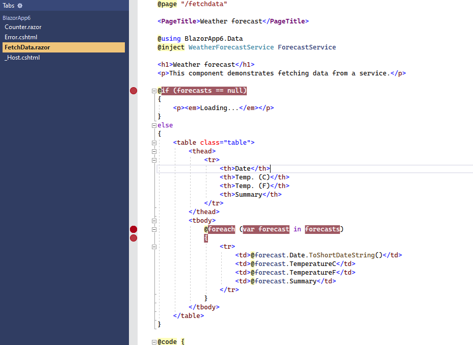 Can't set breakpoint on razor expressions in .razor file · Issue #9208 · dotnet/razor · GitHub
