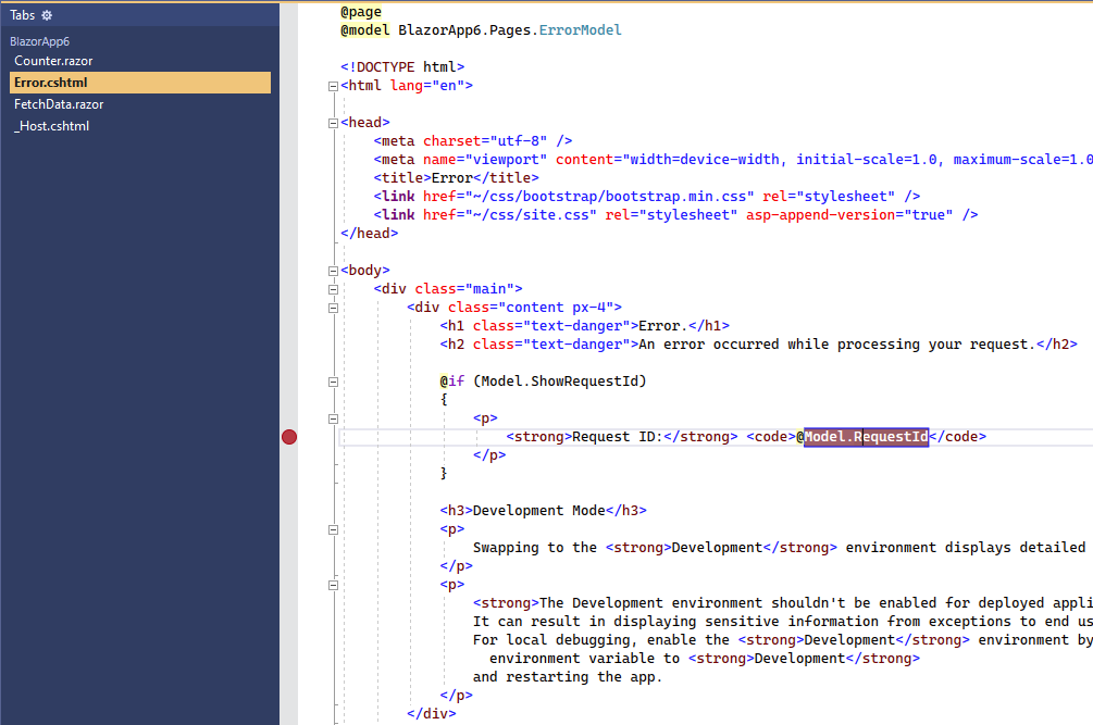 Can't set breakpoint on razor expressions in .razor file · Issue #9208 · dotnet/razor · GitHub