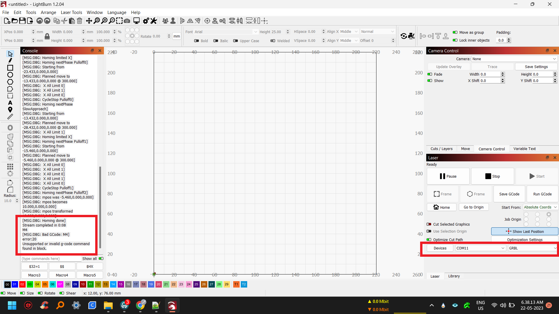 Unable to connect with Lightburn GRBL (1.1f or later) · Issue #898 · bdring/FluidNC · GitHub