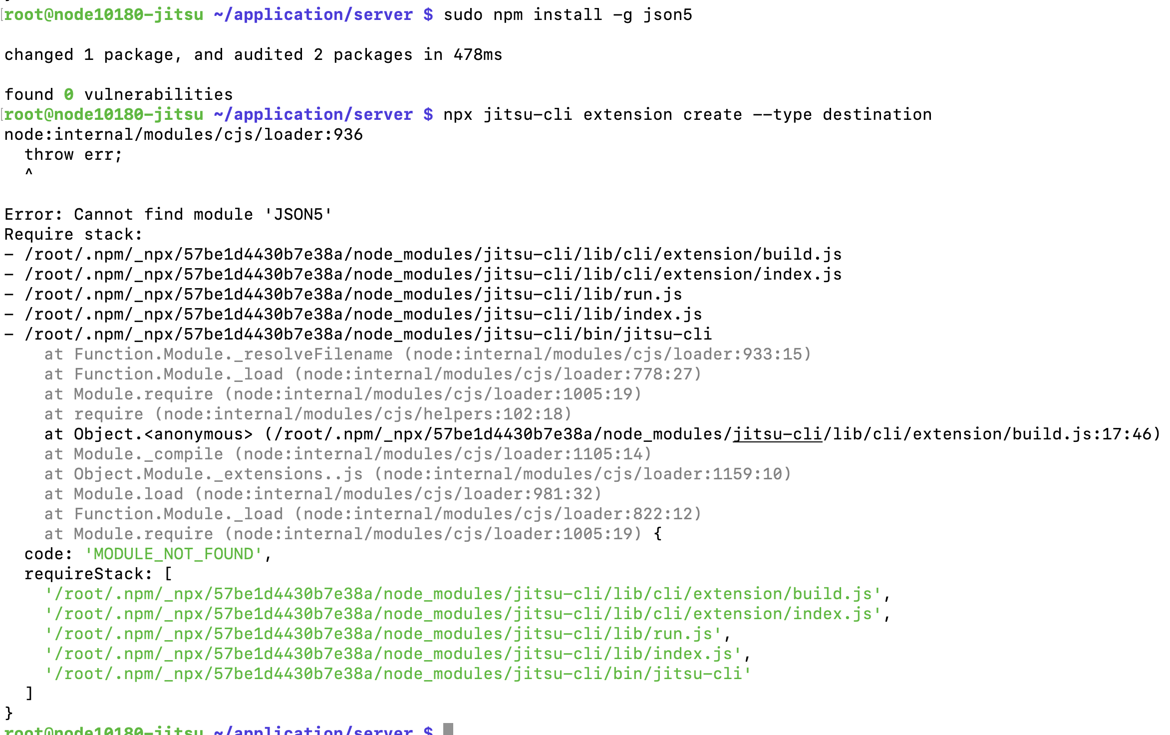 Jitsu-cli extension create error: Cannot find module ‘JSON5’ · Issue #943 · jitsucom/jitsu · GitHub