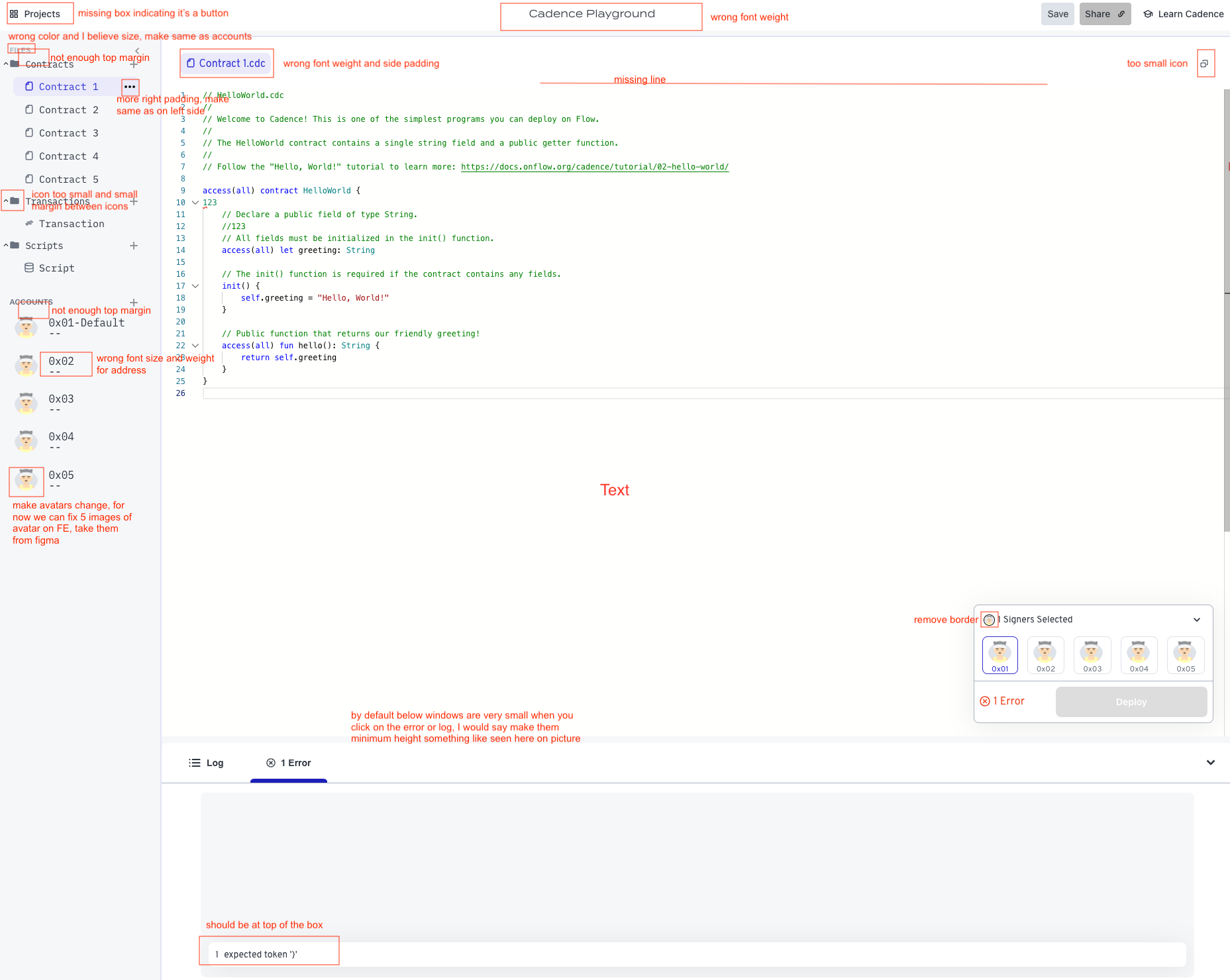 Design Improvements · Issue 539 · Onflow Flow Playground · Github