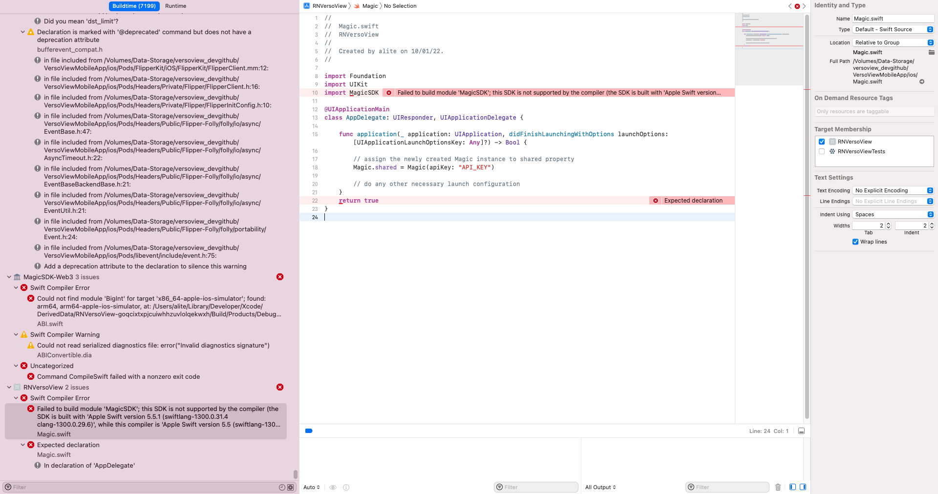 Could not find module 'BigInt' for target 'x86_64-apple-ios-simulator'; found: arm64, arm64 ...
