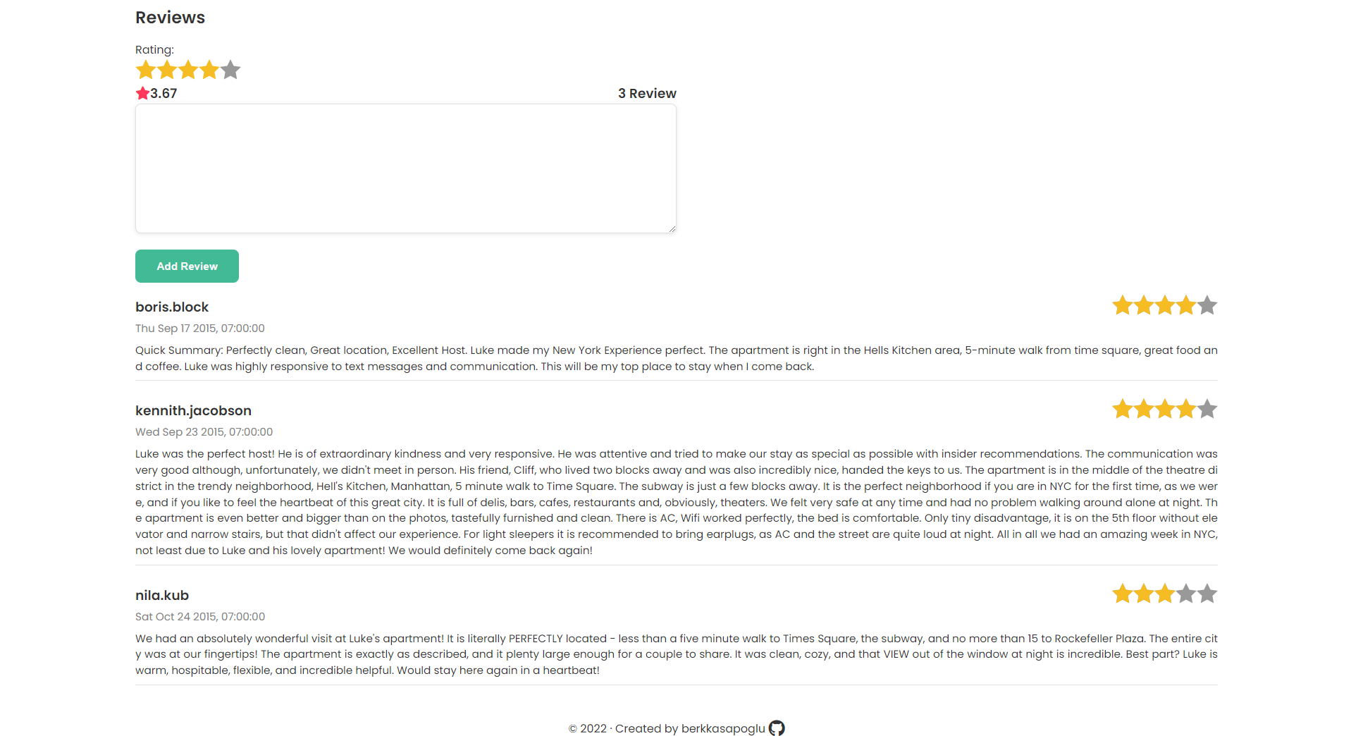 GitHub - berkkasapoglu/lightbnb: Fullstack home renting web app built with Express, Node and MongoDB