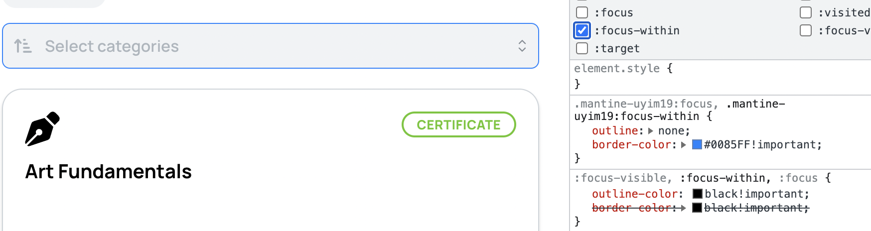 Mantine focus styling not consistent and customizable? · mantinedev · Discussion #2789 · GitHub