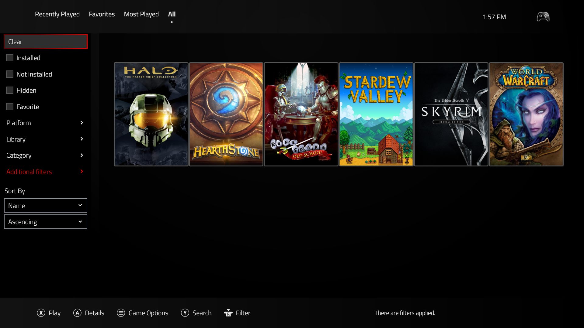 "Additional filters" not clearing in Fullscreen UI after global "Clear ...