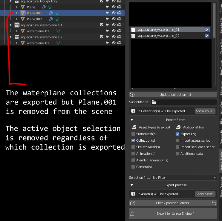 0 31 Removes Selected Object From Scene When Exporting Collections