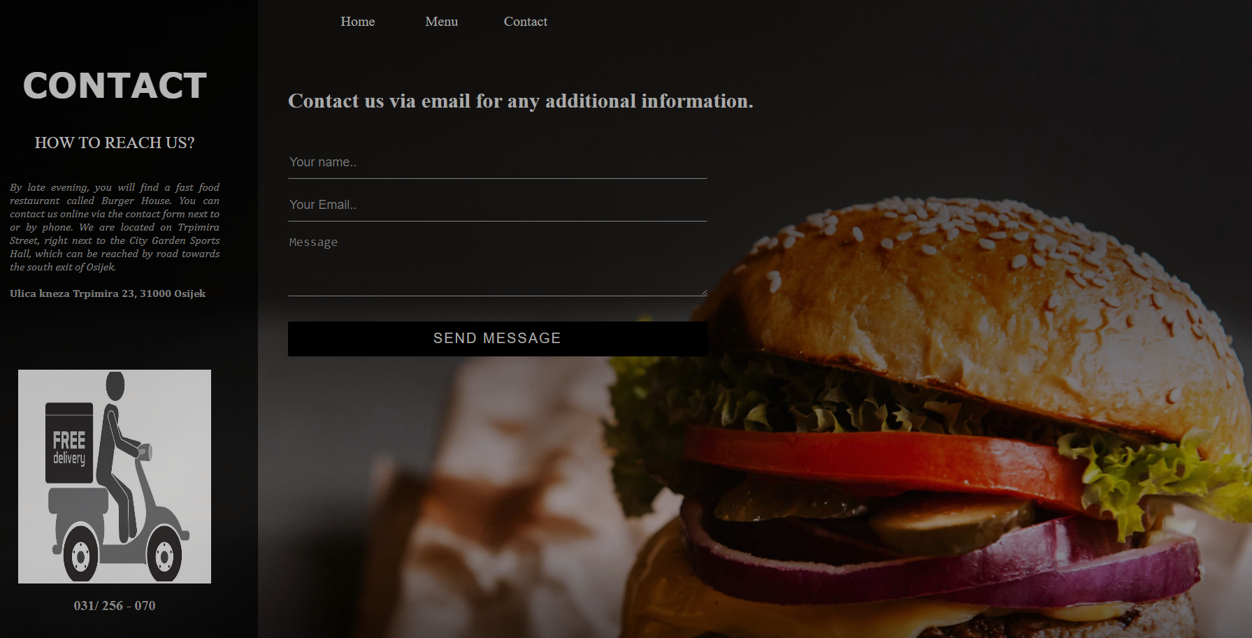 GitHub - kovaccc/BurgerHouse: Website showing a prototype of the Burger House restaurant site