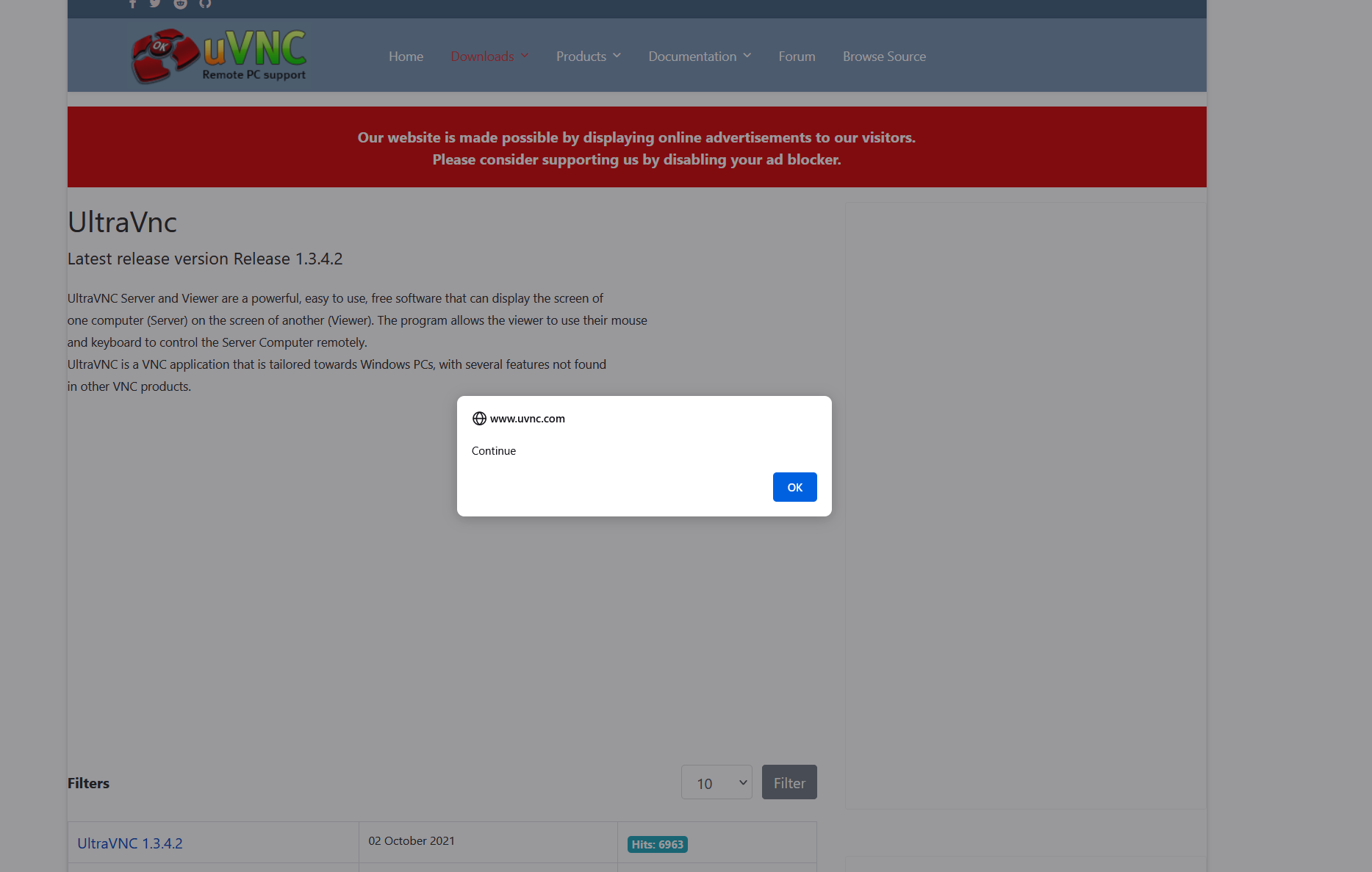 Homepage showing a fishy pop up · Issue #27 · ultravnc/UltraVNC · GitHub
