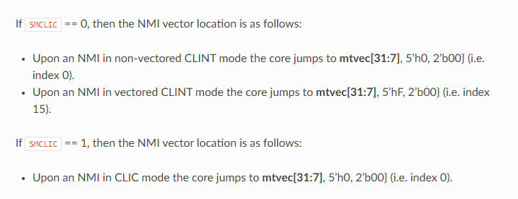 ISS: clic, nmi handler address incorrect · Issue #1772 · openhwgroup/core-v-verif · GitHub