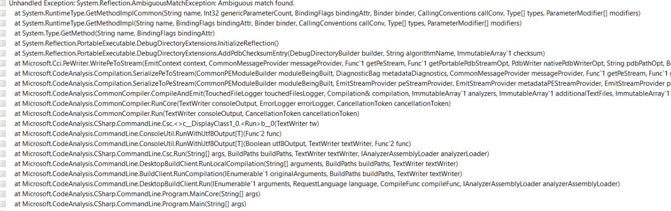 DebugDirectoryExtensions reflection code isn't prepared for overloads ...