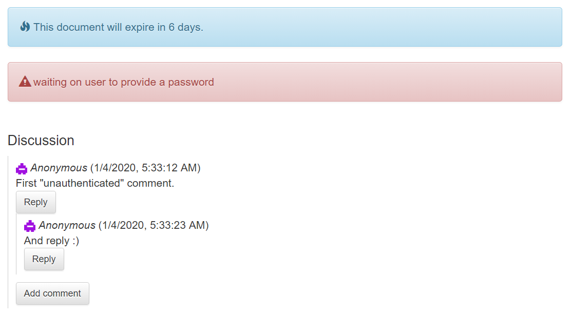 Password protected pastes with open discussion allow "unauthenticated ...