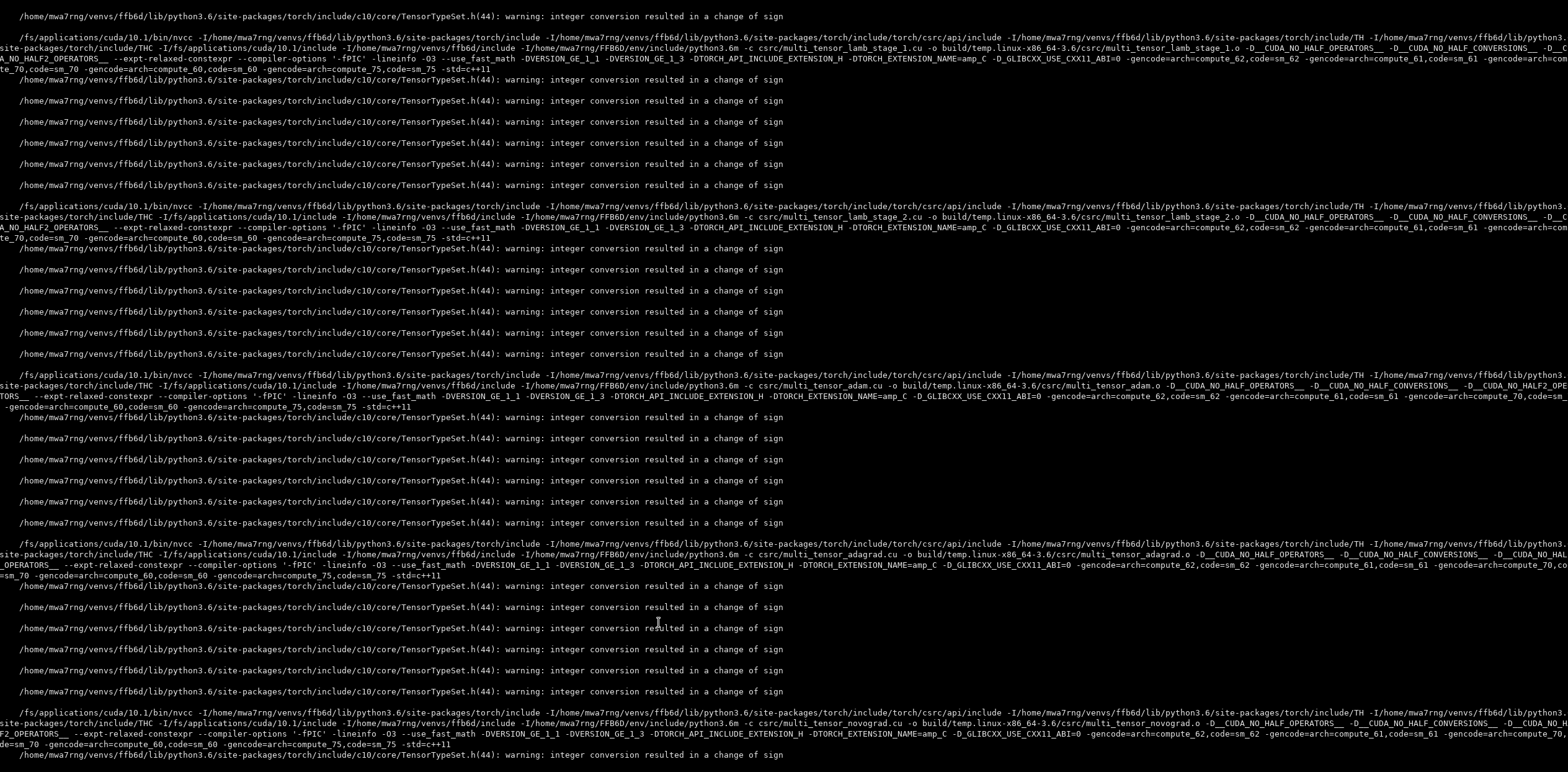 Installation error an warning · Issue #1142 · NVIDIA/apex · GitHub