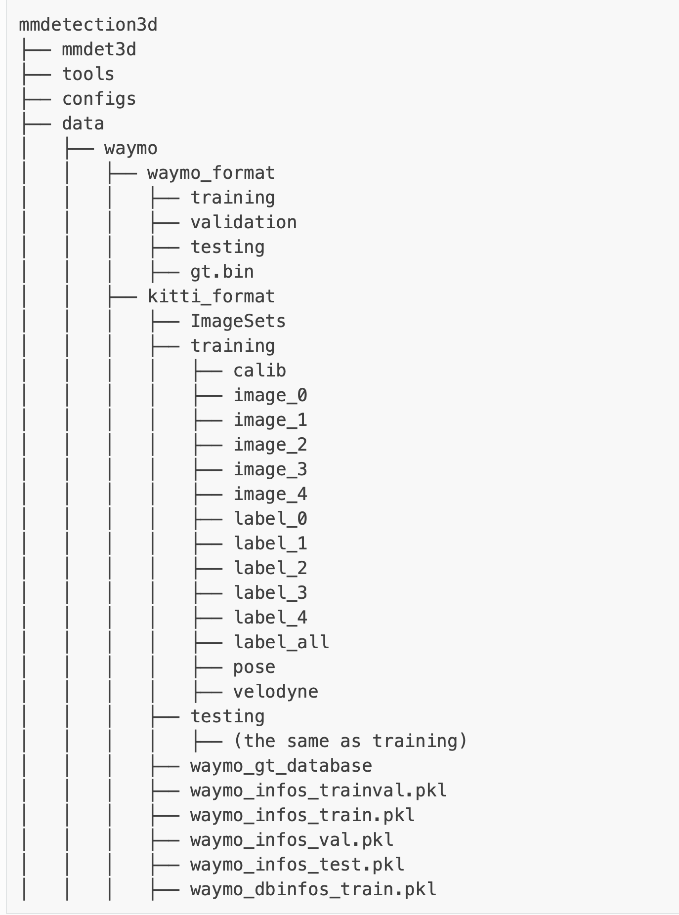 no testing and pkl files when preparing waymo dataset via create_data ...