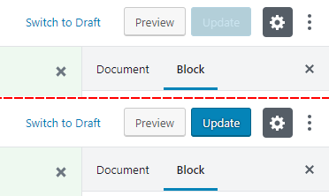 Enable the "Update" Button with an Action · Issue #13774 · WordPress/gutenberg · GitHub