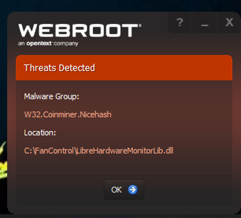 Webroot antivirus threat detected after update to V128 · Issue #1111 · Rem0o/FanControl.Releases ...