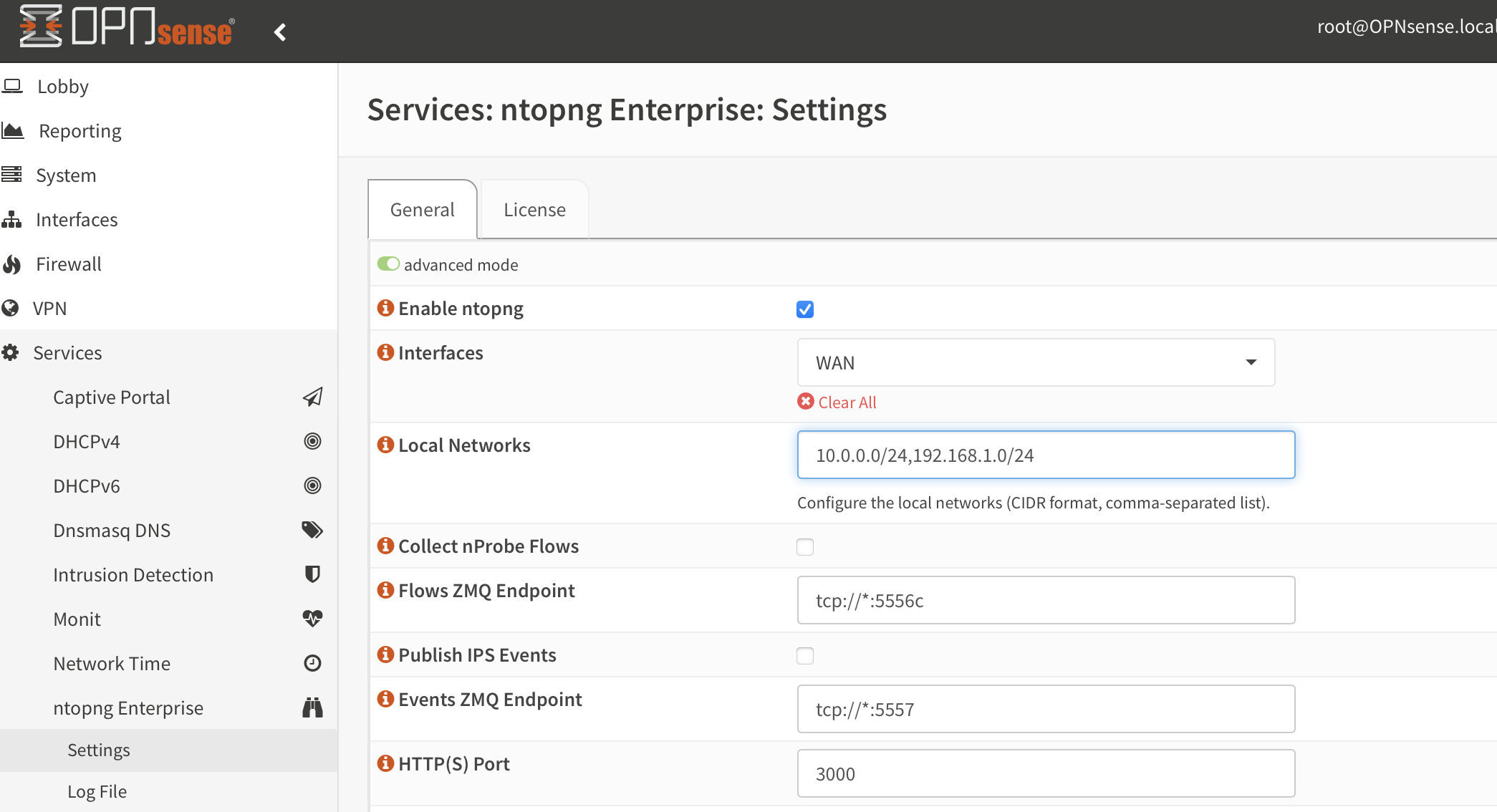 OPNsense plugin - Expose the -m parameter for local networks · Issue #7339 · ntop/ntopng · GitHub