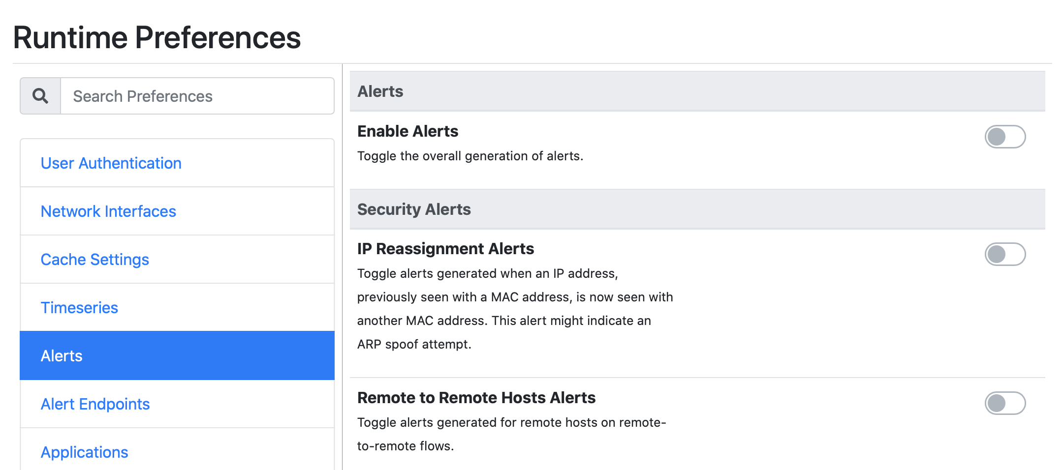 Pref toggle not working in Runtime Preferences -> Alerts · Issue #3443 · ntop/ntopng · GitHub