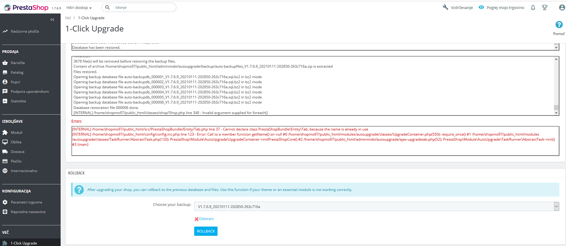 Upgrade problem to Prestashop 1.7.7.1 Cannot declare class PrestaShopBundle\Entity\Tab · Issue ...