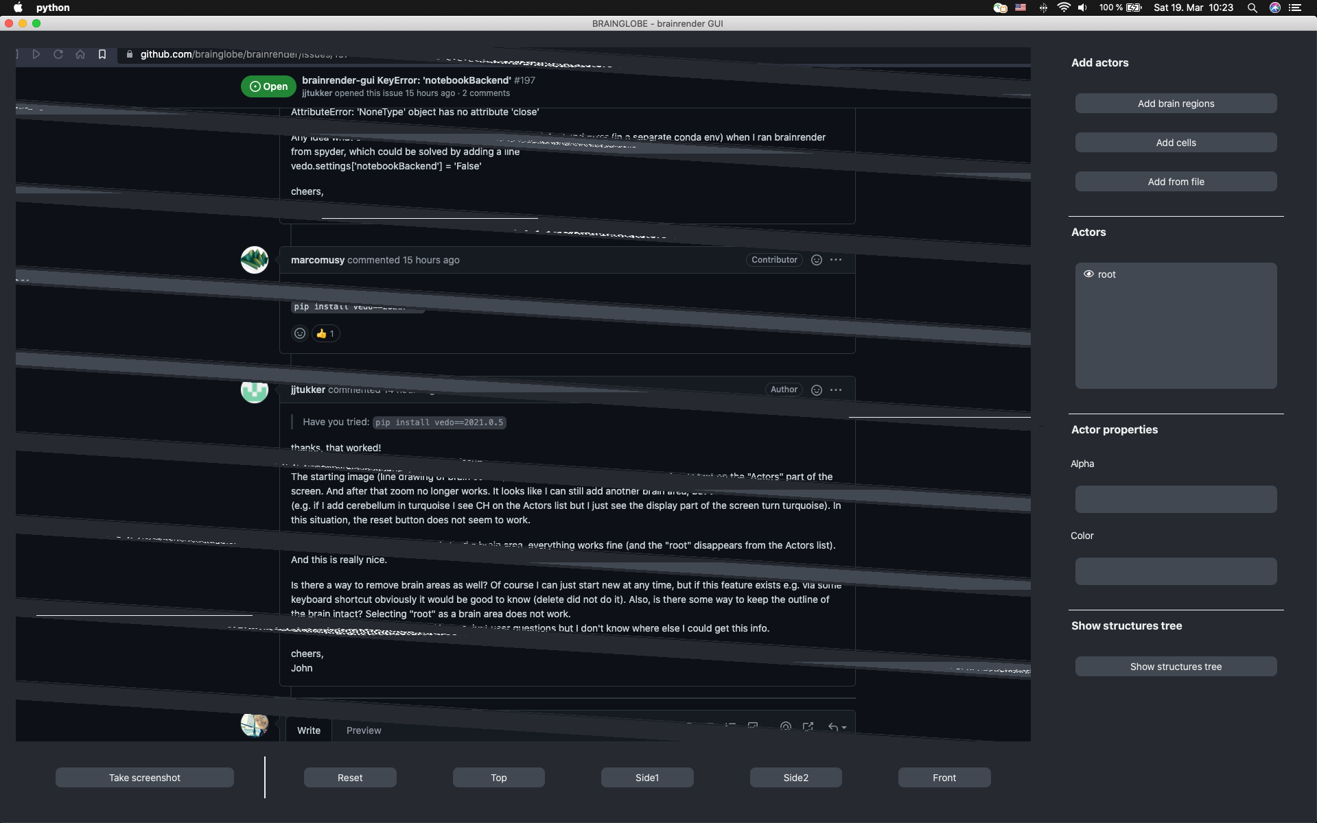 brainrender-gui KeyError: 'notebookBackend' · Issue #197 · brainglobe/brainrender · GitHub