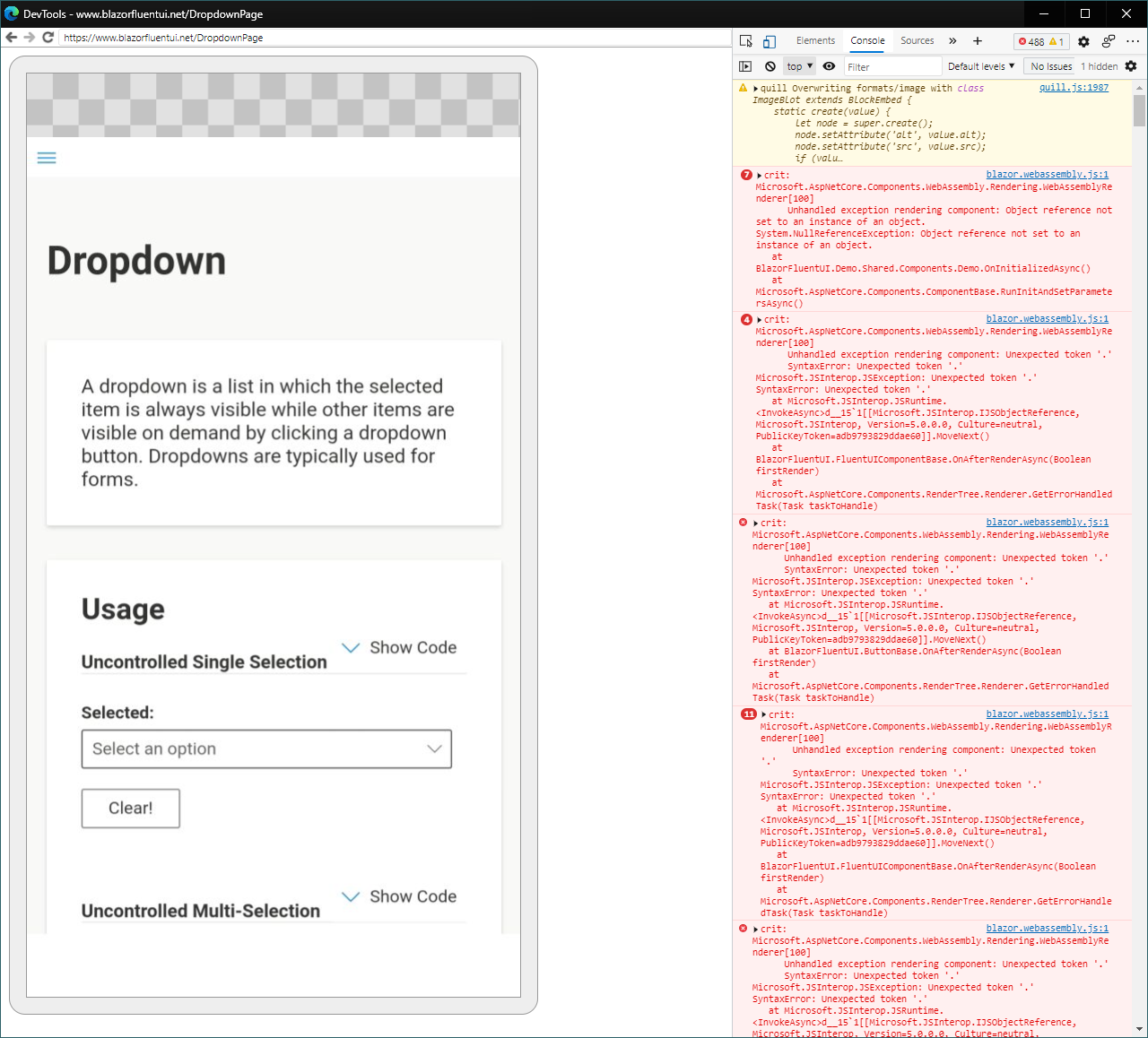 App hangs when opening a page with dropdown component on Android Edge · Issue #381 ...