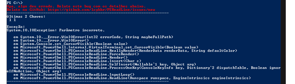 Problemas no Microsoft Azure PowerShell · Issue #2014 · PowerShell/PSReadLine · GitHub