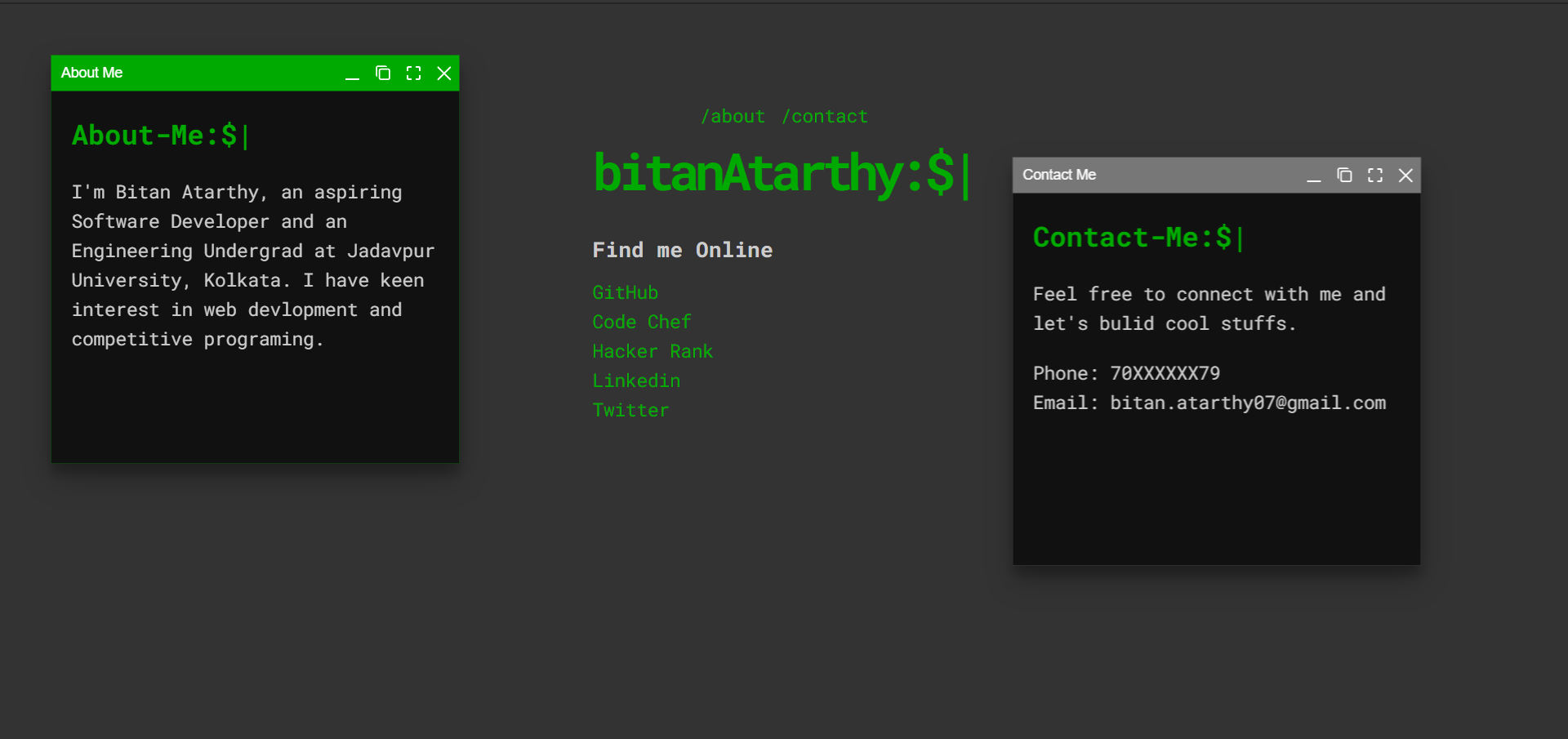 GitHub - FroZen-07/Terminal-Website: Terminal Like Portfolio Basics