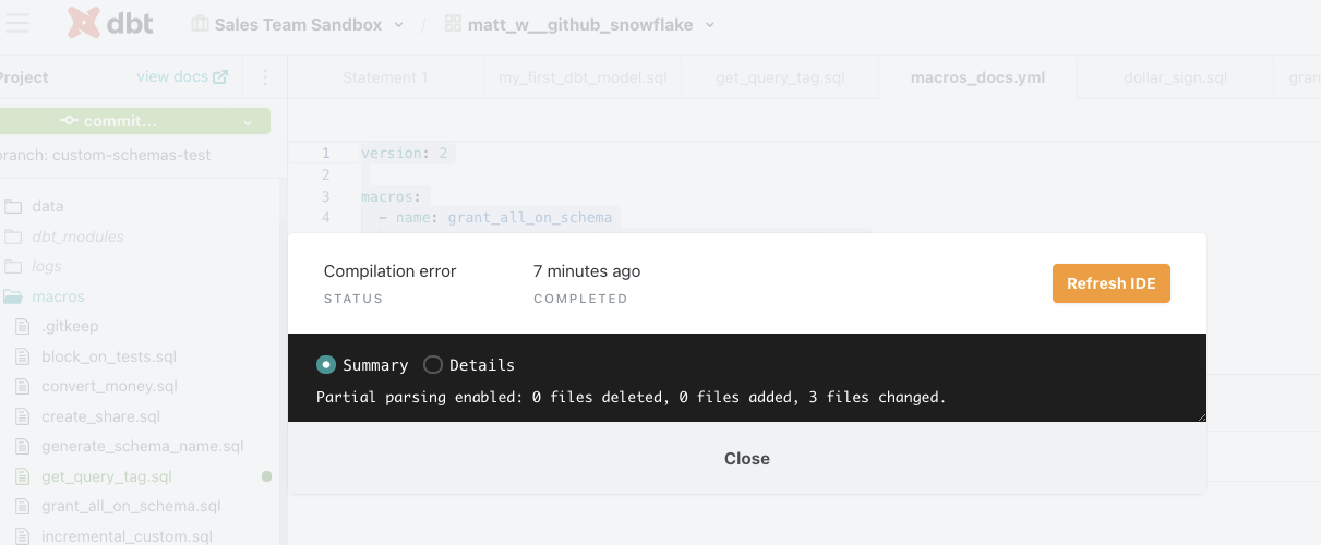 Macros Documentation Yamls In Macros Causes Parsing Error · Issue 3613 · Dbt Labsdbt Core 